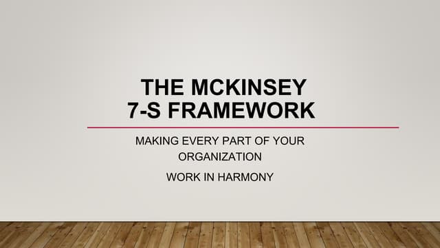 Mc kinsey 7 s model | PPTX