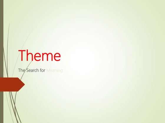 Finding the theme of a text | PPT