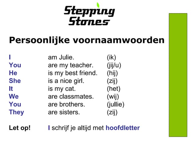 Theme 1 Persoonlijke En Bezittelijke Voornaamwoorden Ppt