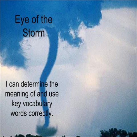 Theme 1 Eye of the Storm vocabulary | PPT