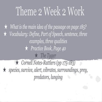 Theme 2 week 2 t2 w2 weekly assignments | PPT