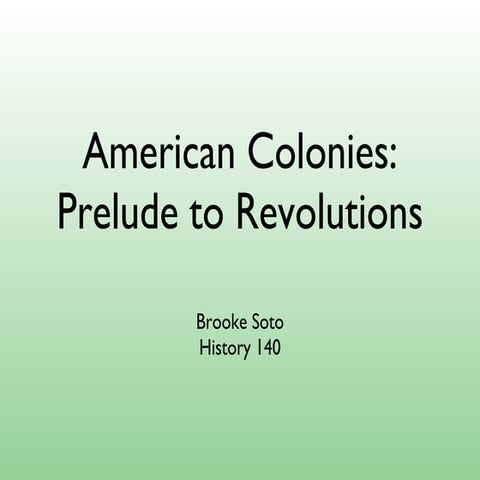 Tension In The Colonies (Level I & Ii) | PPT