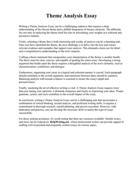 Sample Textual Analysis Essay. Judson University | PDF