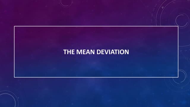 MEAN DEVIATION | PPTX