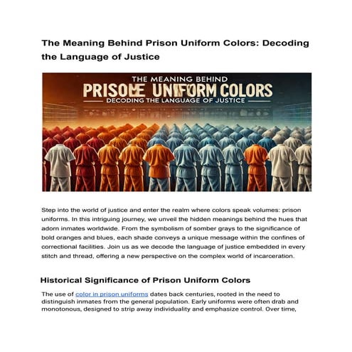 The Meaning Behind Prison Uniform Colors_ Decoding the Language of ...