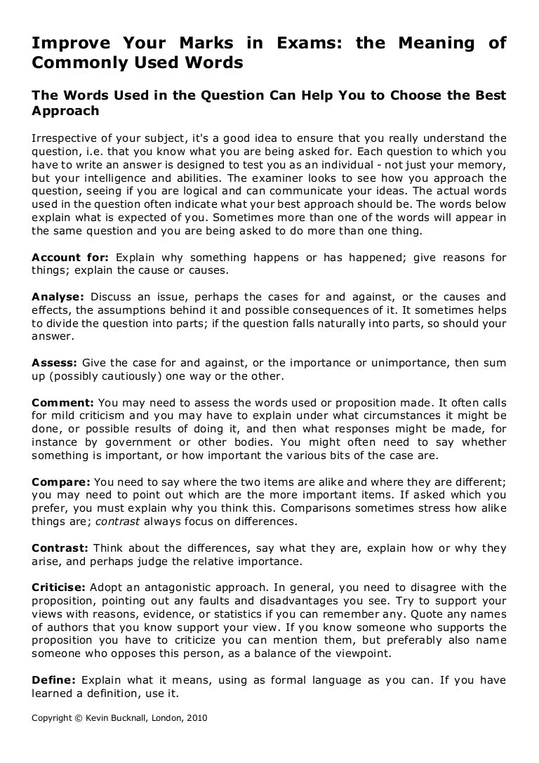 The Meaning Of Commonly Used Words In Exams the-meaning-of-commonly-used-words-in-exams