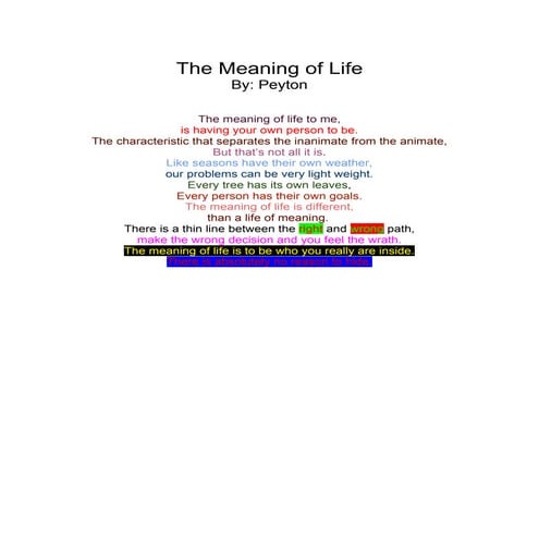 The Meaning Life | DOC