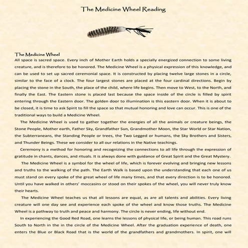 The Medicine wheel reading sample | PDF