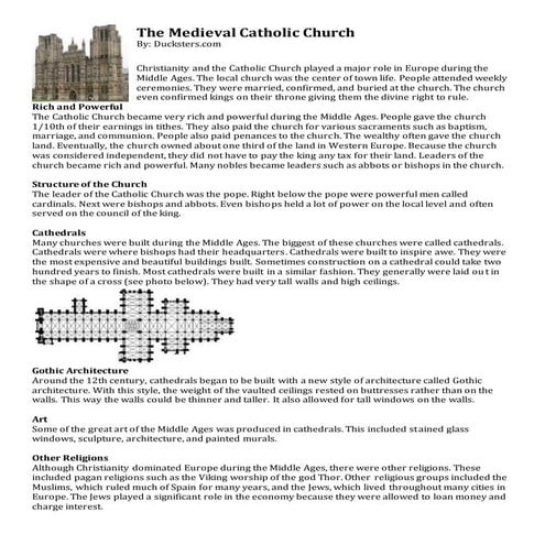 The Medieval Catholic Church article | DOCX