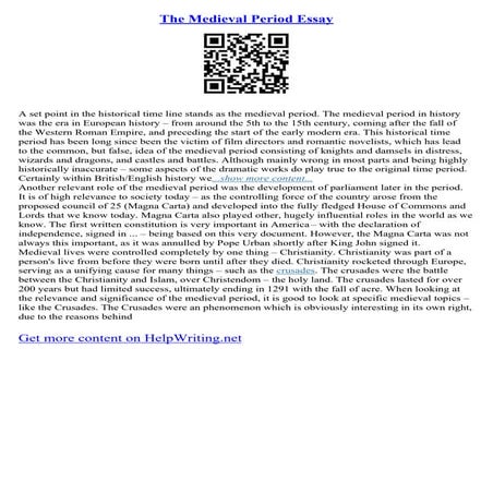 The Medieval Period Essay | PDF