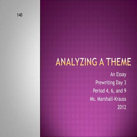 Theme essay prewriting day 3 2012 | PPTX
