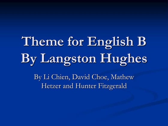Langston hughes | PPT
