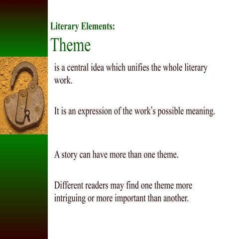 A Slideshow on Theme within Literature for devices | PPT