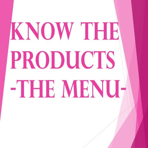 Food and Beverage Services , The Menu Lesson 2-3.ppt