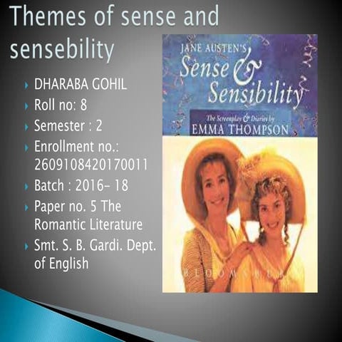 Themes of sense and sensebility | PPTX