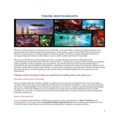 Theme restaurants | DOCX