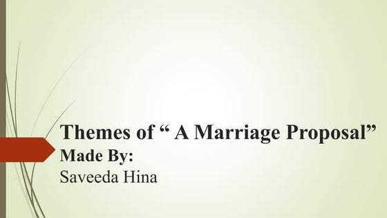 The proposal by "Anton Chekhov" as a farce | PPT