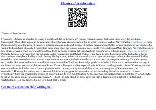 Romanticism & frankenstein | PPT