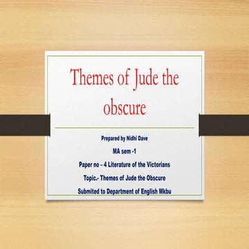 Themes of jude the obscure | PPT