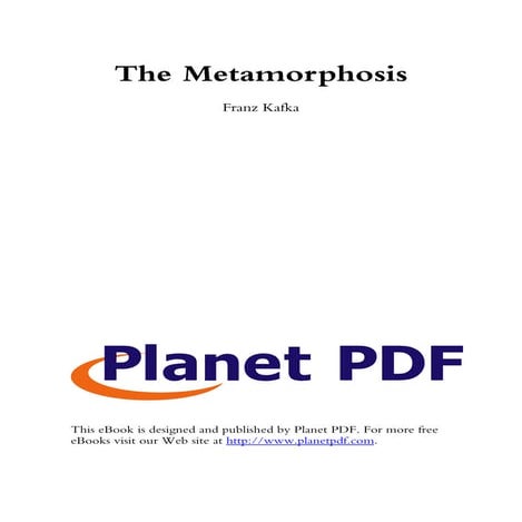The metamorphosis By Franz Kafka | PDF