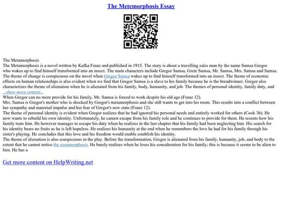 metamorphosis Kafka presentation | PPT