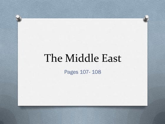 Middle East PPT | PDF