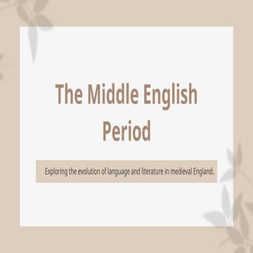 The Middle English Period Bonu.pccccccptx | PPTX