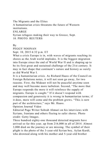 Presentation on refugee crisis | PPTX