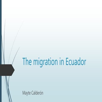 Migration in Ecuador | PPTX