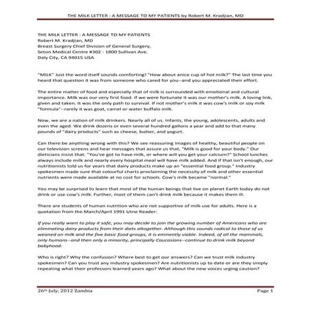 The milk letter | PDF