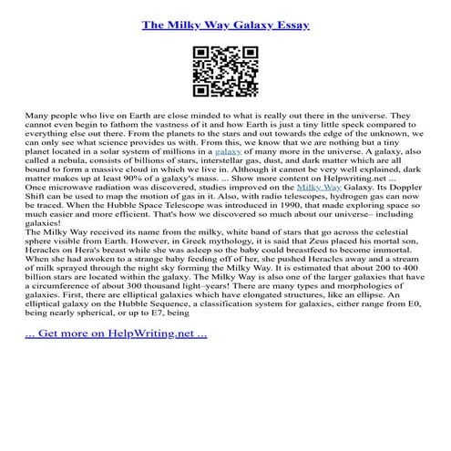 The Milky Way Galaxy Essay | PDF