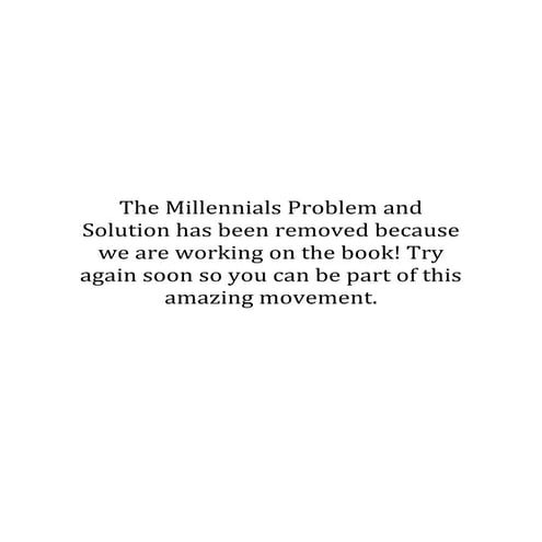 The millennial problem and solution | PDF