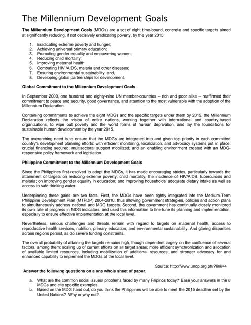 Millenium Development Goals | PPT