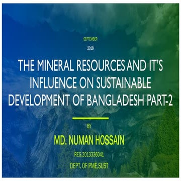 The mineral resources of Bangladesh & it's influence on sustainable ...