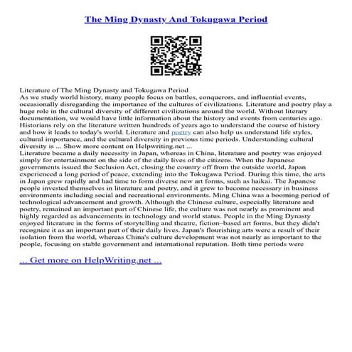 The Ming Dynasty And Tokugawa Period | PDF