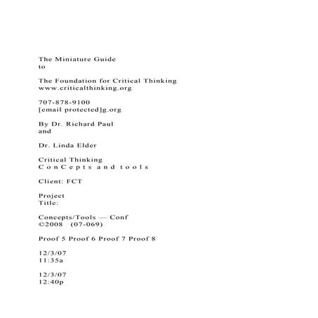 The Miniature Guide toThe Foundation for Critical Think.docx ...