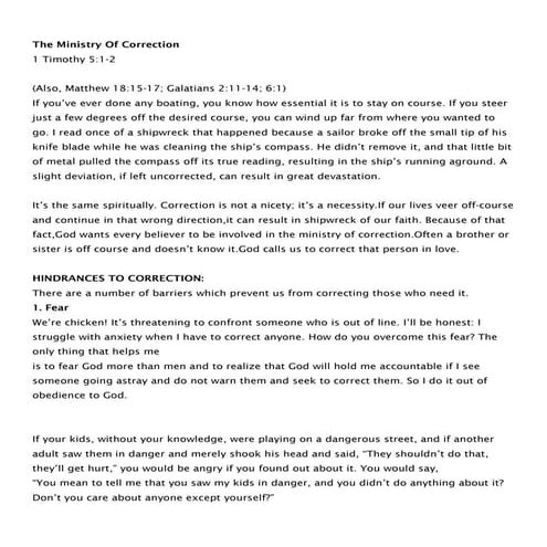 The ministry of correction | DOC