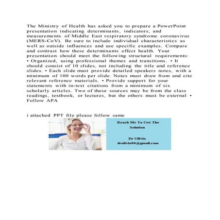 The Ministry of Health has asked you to prepare a PowerPoint present | DOCX