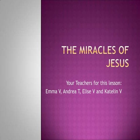 The Miracles Of Jesus Presentation | PPTX