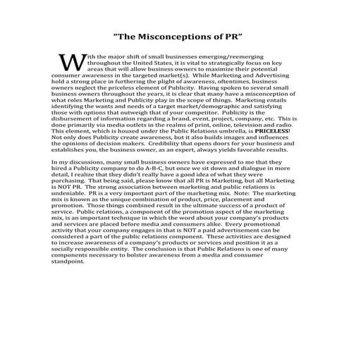 The Misconceptions Of Pr | DOCX