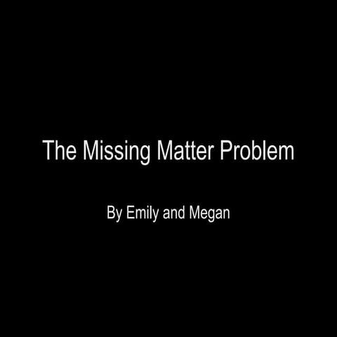The missing matter problem | PDF
