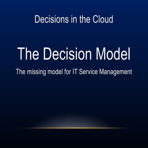 The Missing Model for IT Service Management | PDF