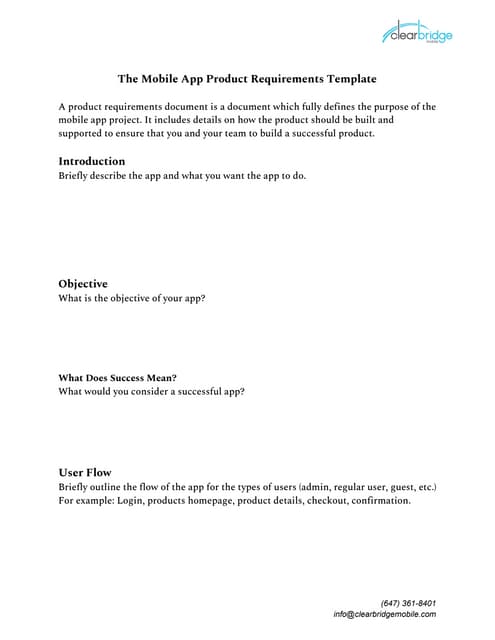 Mobile App Specification Template Sample App Requirements Specs Document Docx Social