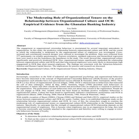 The moderating role of organizational tenure on the relationship ...