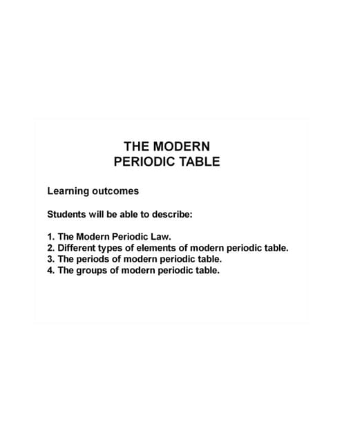 modern periodic table | PPT | Chemistry | Science