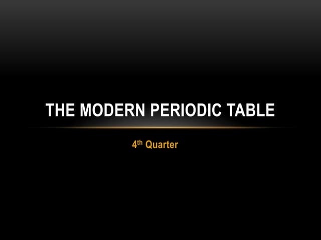 Periodic table ppt | PPT