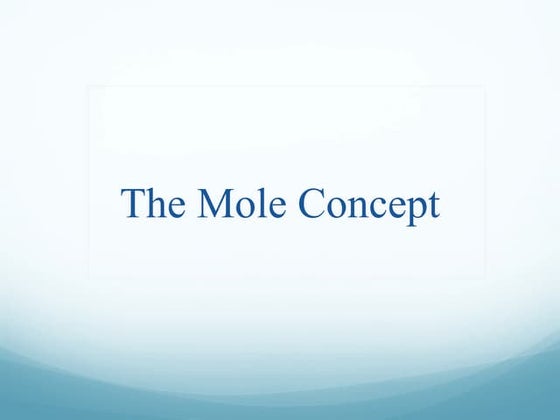 Class XI Chemistry - Mole Concept | PPT