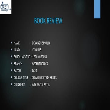 The monk who sold his ferrari, book review by devansh sinojia | PPT