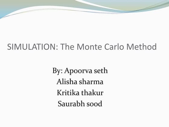 Monte Carlo Simulation Pdf Physics Science