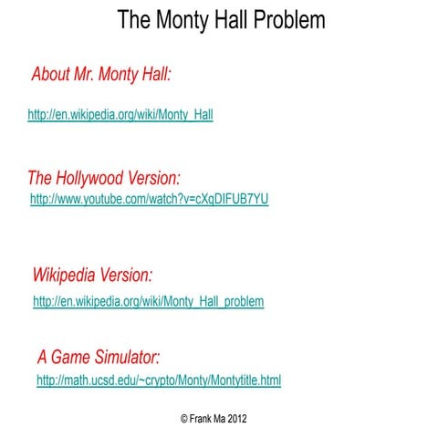 The monty hall-problem | PPT